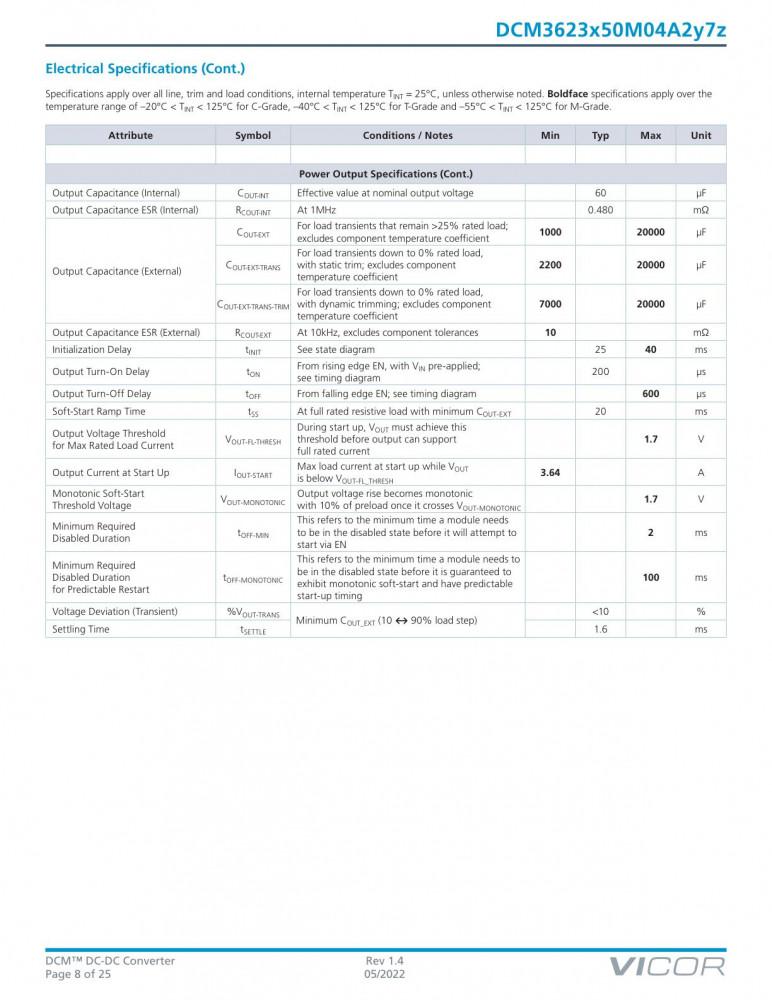 DCM3623T50M04A2M70 technical document page 8