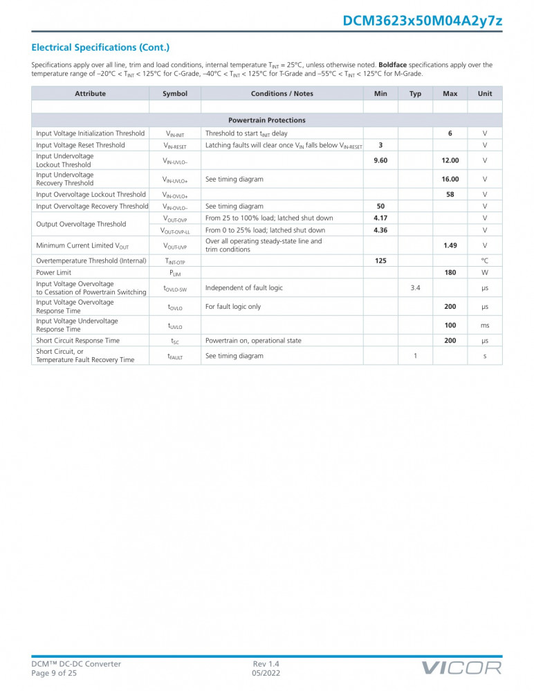 DCM3623T50M04A2M70 technical document page 9