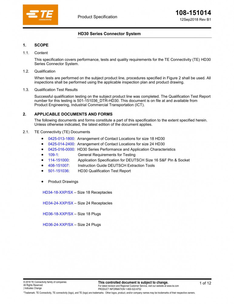 HD30 qualification document page 1
