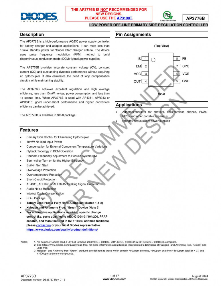 AP3776BMTR-G1 datasheet page 1