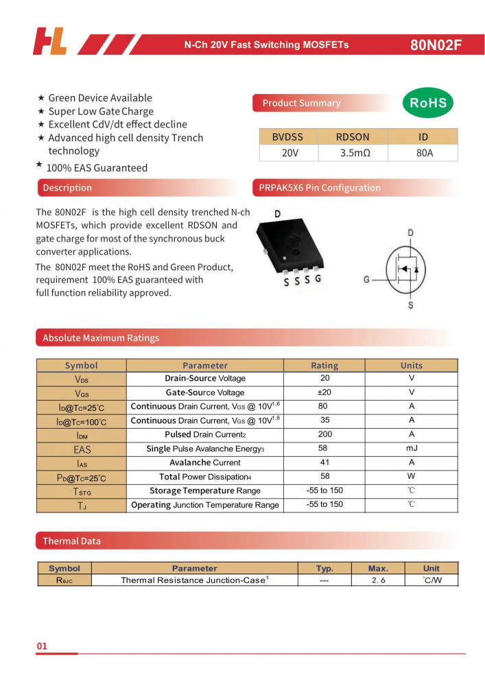 80N02F datasheet page 1