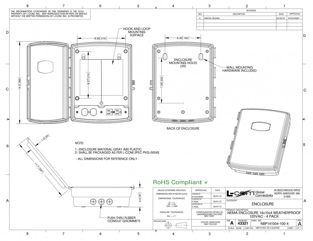 L-com NBP141004-100-4 technical document page