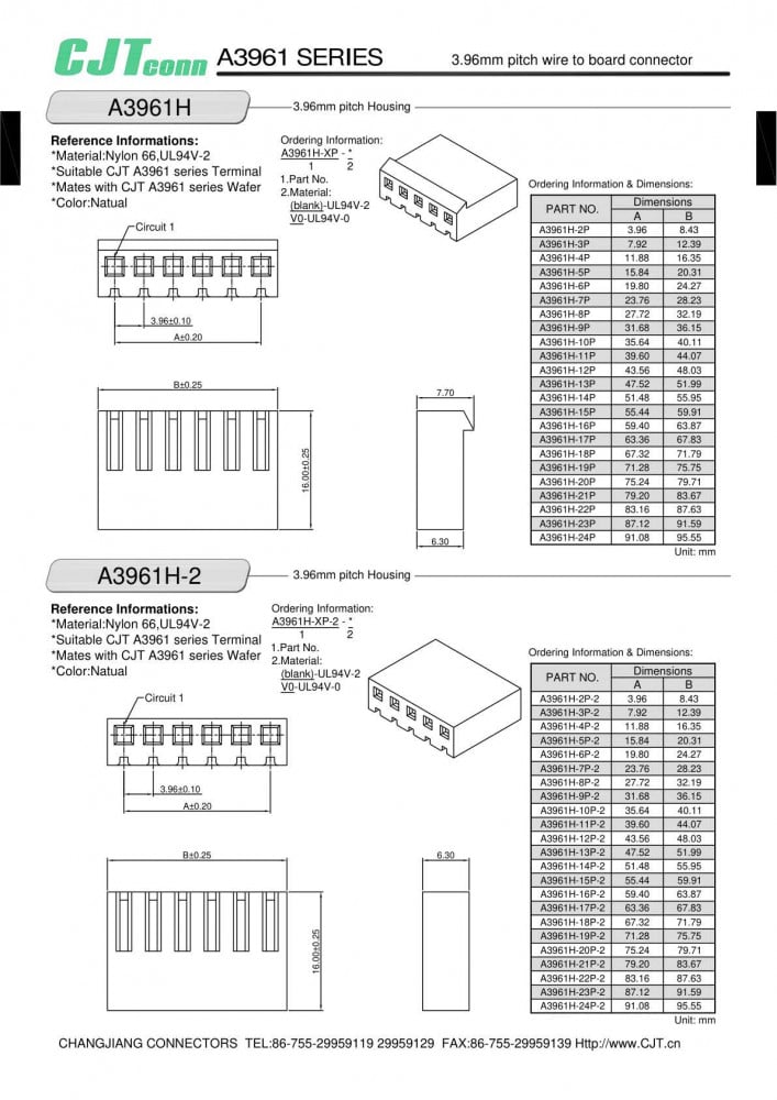CJT A3961 series datasheet page 3
