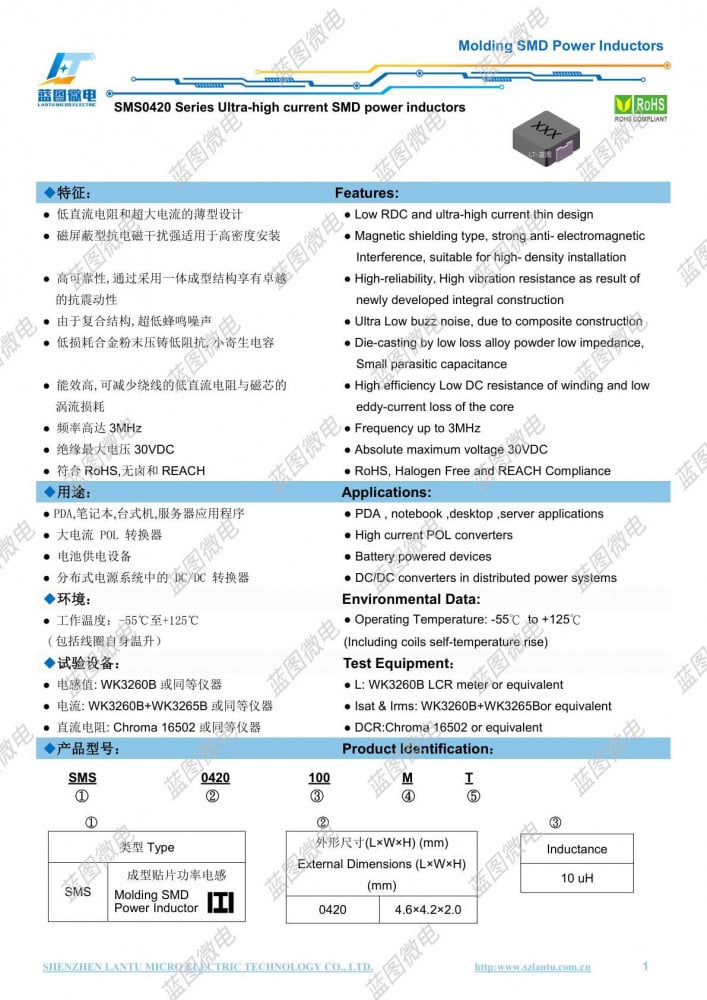 SMS0420 datasheet page 1