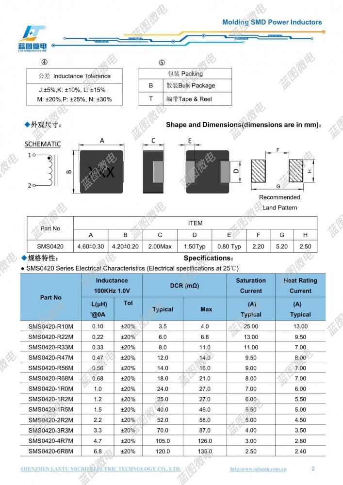 SMS0420 datasheet page 2