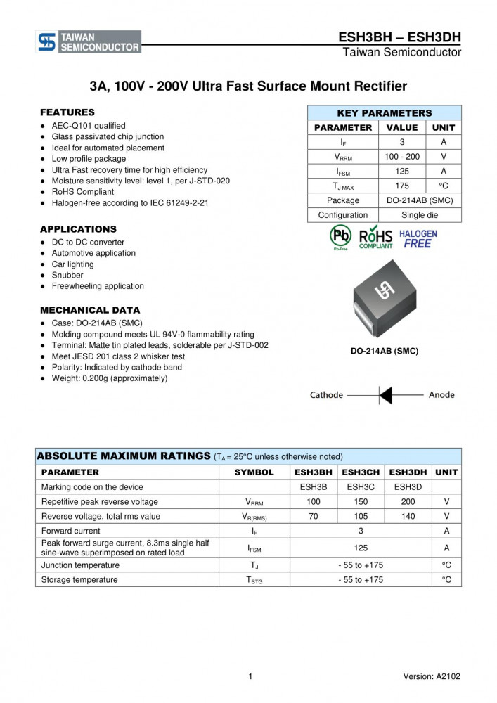 ESH3DH datasheet page 1