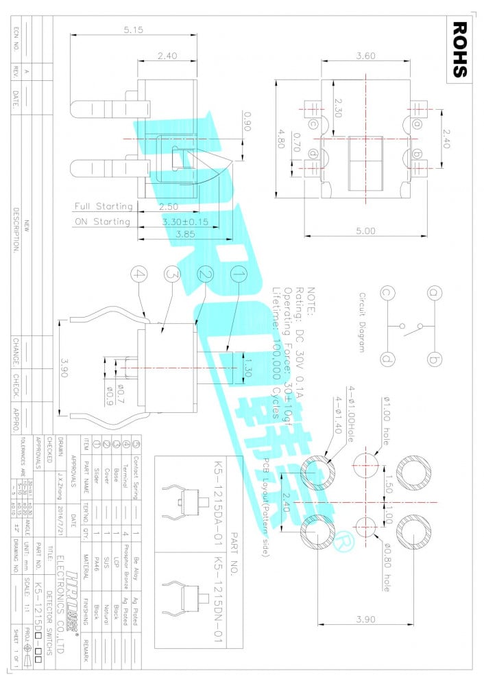 K5-1215DA-01 technical document page
