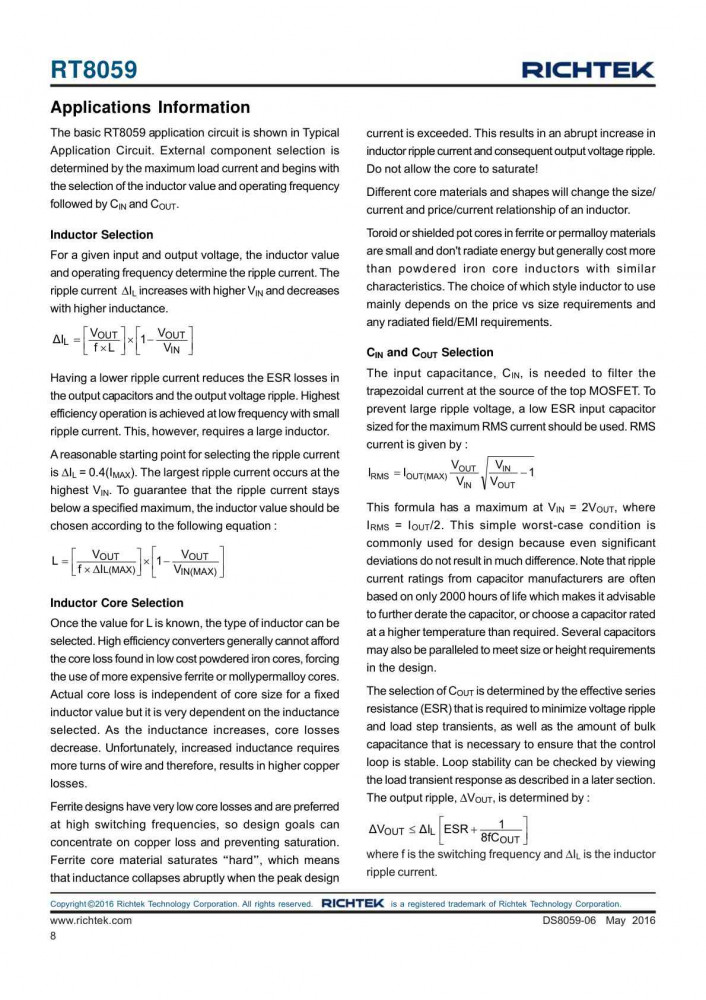 RT8059 datasheet page 8