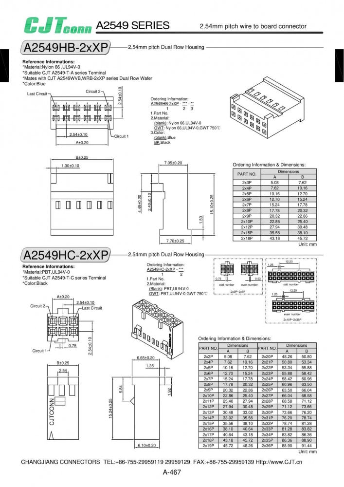 CJT A2549 connector documentation page 10