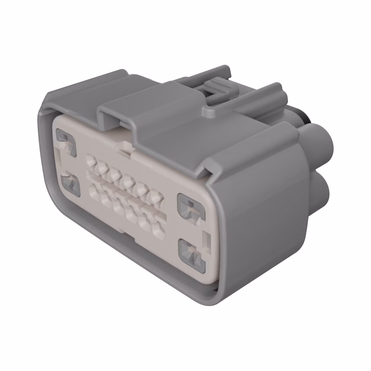 MX150 Hybrid Mat-Sealed Female Connector Assembly, Dual Row, 16 Circuits, Keying Option B, Light Gray for sale
