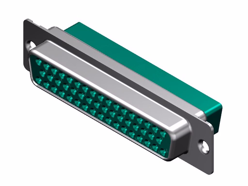 FCT Standard-Density D-Sub Crimp Housing, Male, Shell with Dimples, Non-Magnetic, 9 Circuits, Black Front and Rear Insulator, Crimp Contacts Included