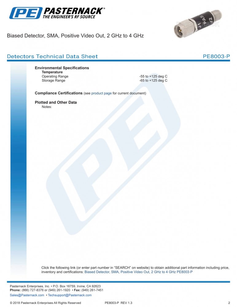 PE8003-P datasheet page 2