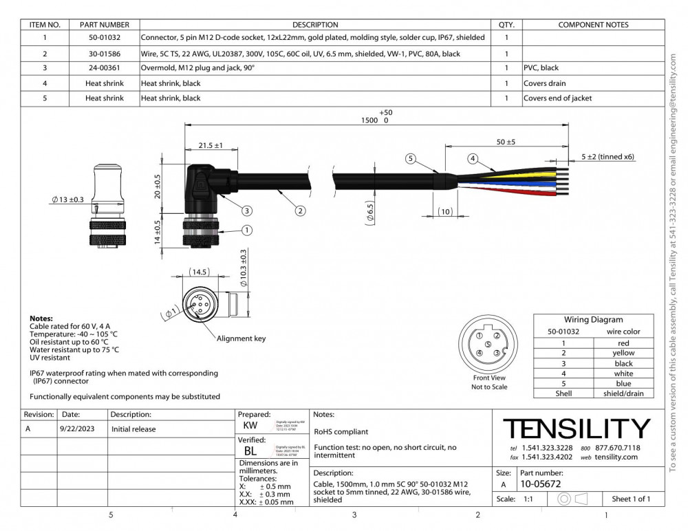 Product drawing image for Tensility International 10-05672