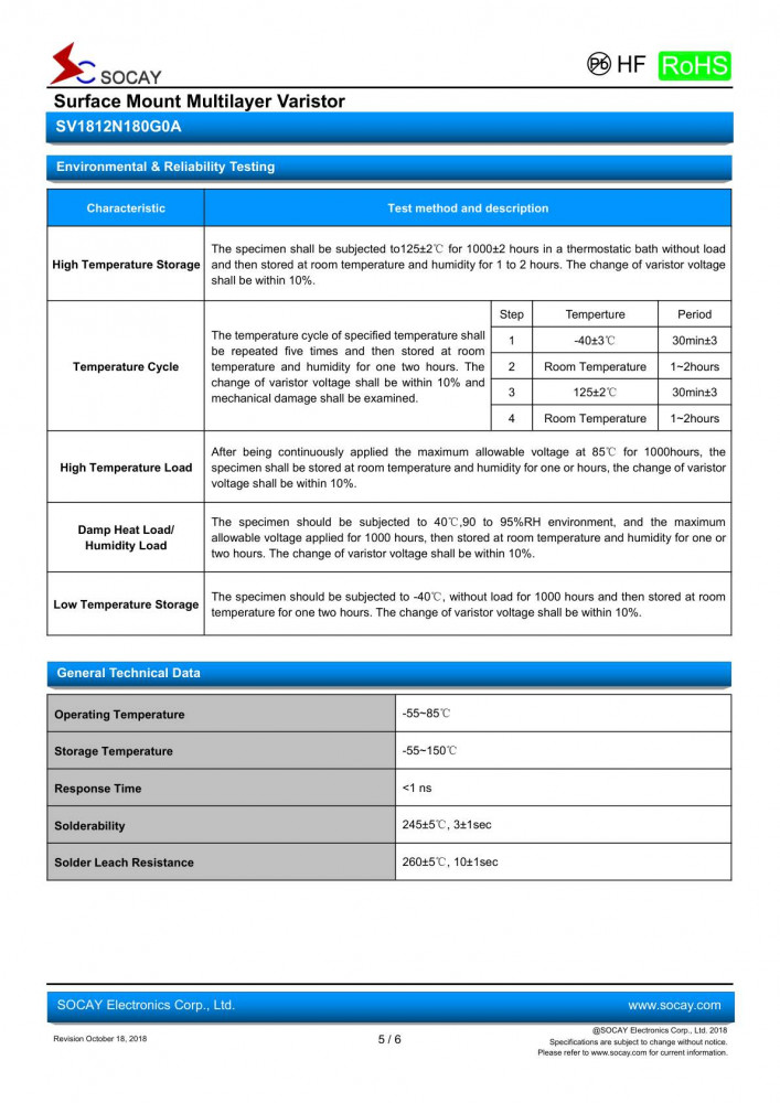 SV1812N180G0A product document page 5