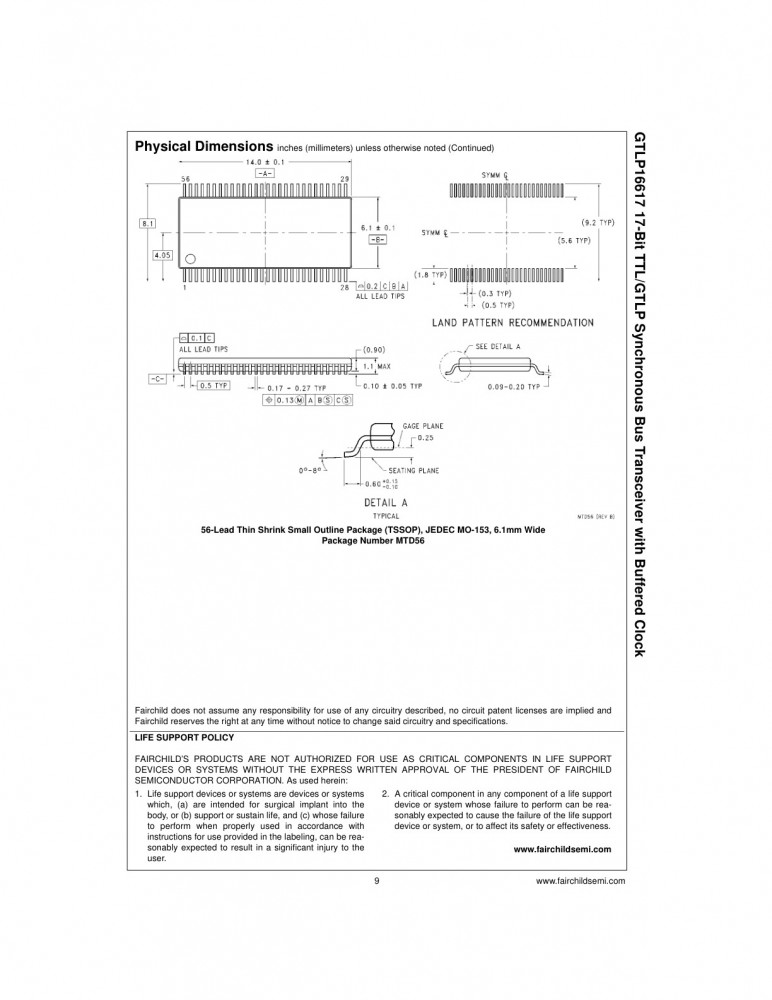 GTLP16617MTD datasheet page 9