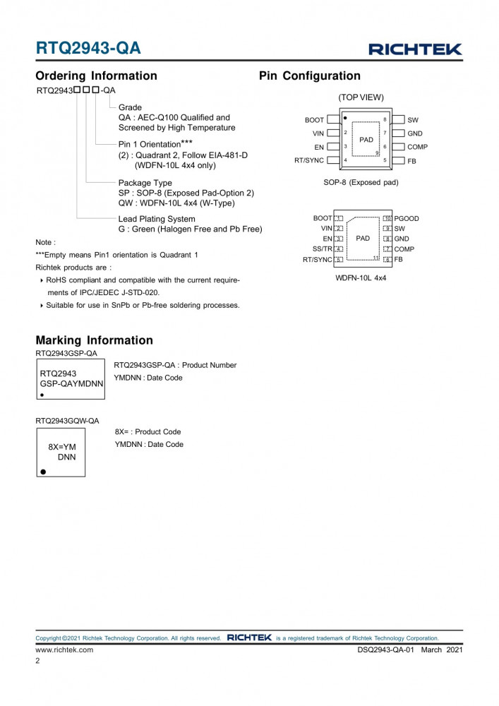 RTQ2943GQW-QA datasheet page 2