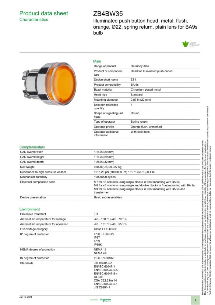 ZB4BW35 technical document page 1