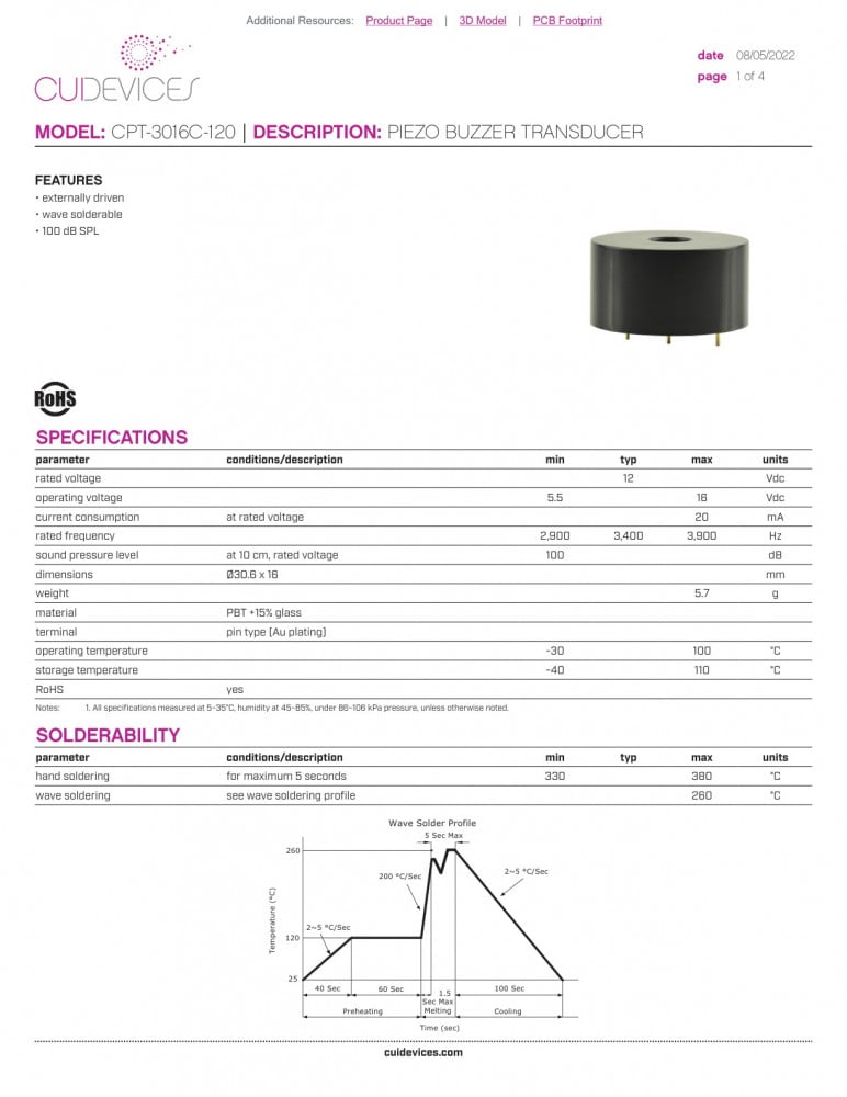 CPT-3016C-120 datasheet page 1