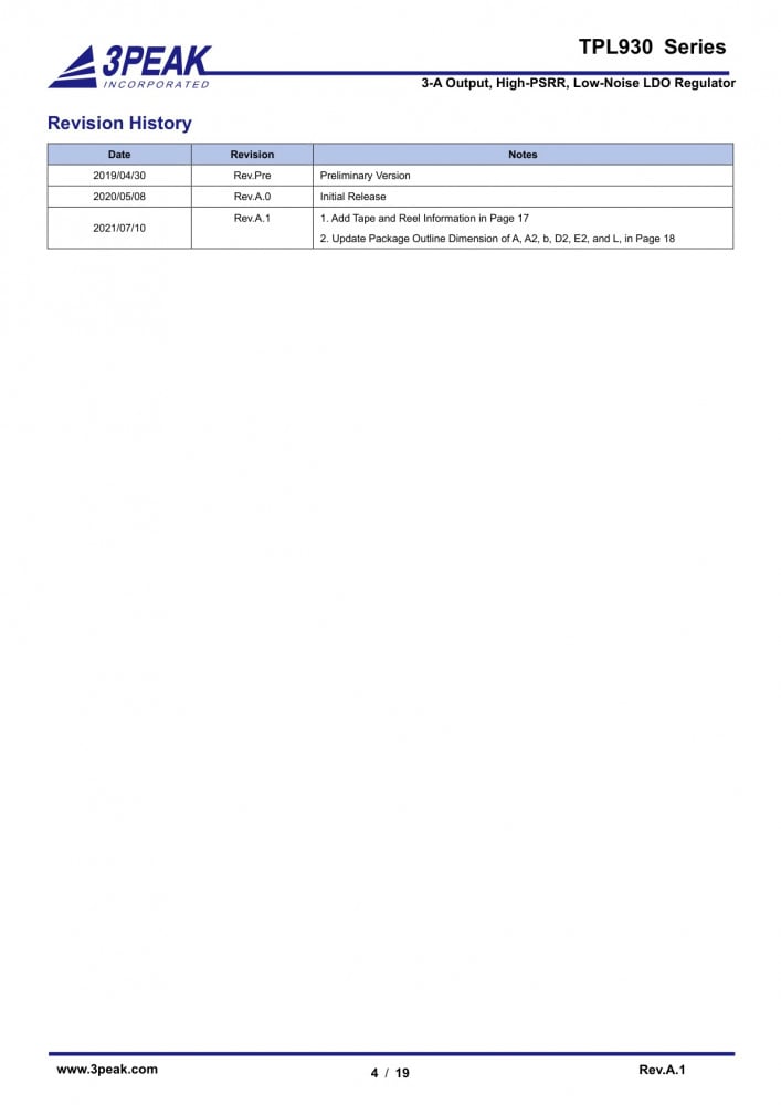 TPL930ADJ-QF6R datasheet page 4
