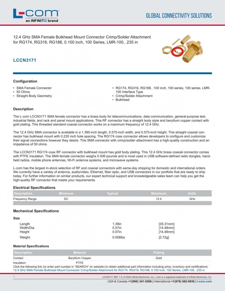 LCCN3171 technical document page 1