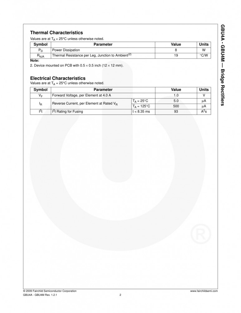 GBU4B datasheet page 3