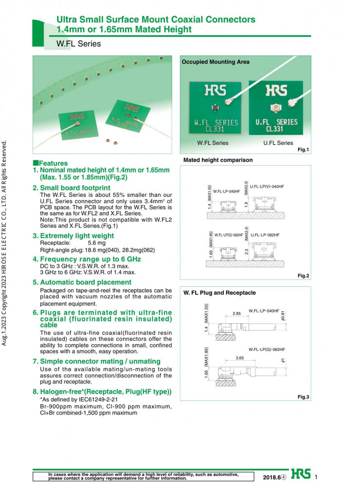 HRS W.FL Series document page 1