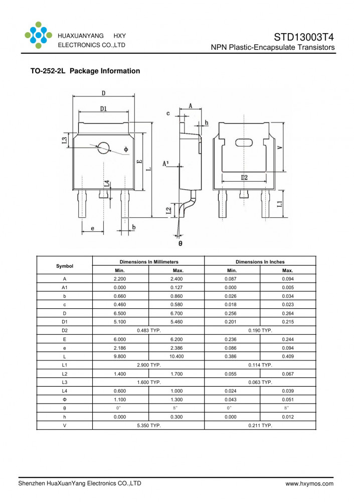STD13003T4-HXY datasheet page 3