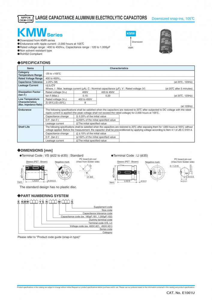NCC KMW series technical document, page 1