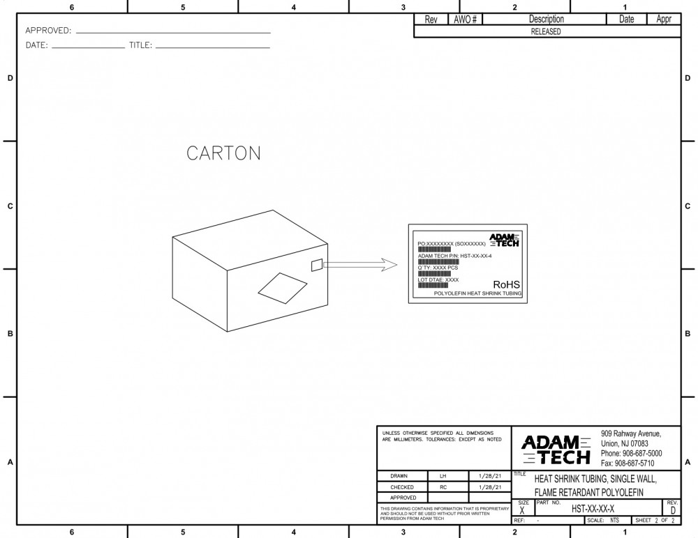 ADAM TECH HST heat-shrink tubing drawing page 2