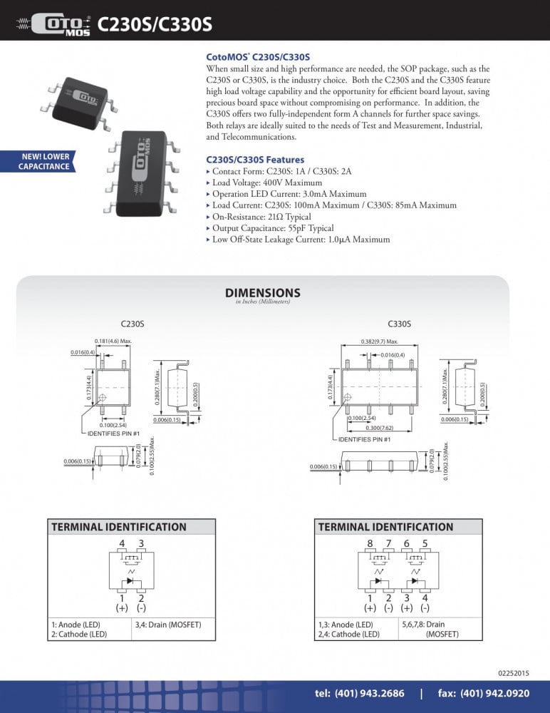 C230S CotoMOS product documentation page 1