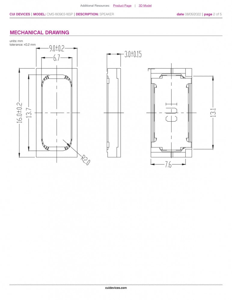 CMS-160903-16SP datasheet page 2