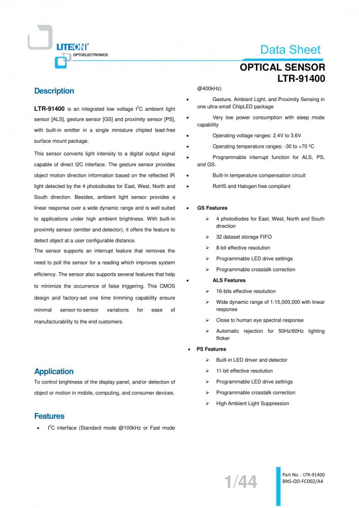LTR-91400 datasheet page 2
