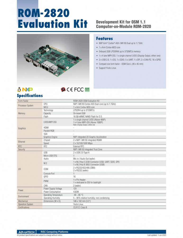 ROM-DK2820 product documentation page 1