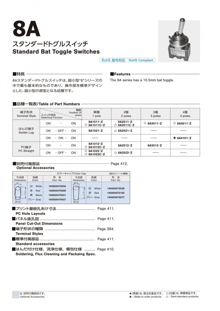 8 Series toggle switch documentation, page 4