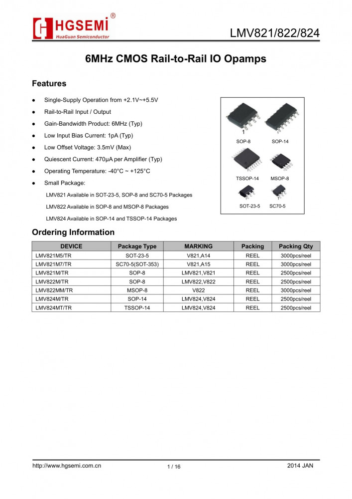 LMV822MM/TR datasheet page 1