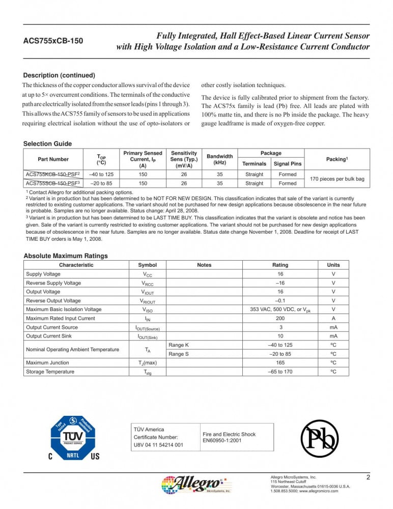 ACS755KCB-150-PSF datasheet page 2
