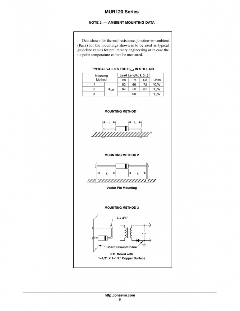 MUR160RLG datasheet page 5