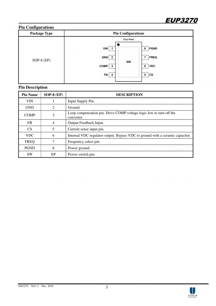 EUP3270WIR1 datasheet page 3