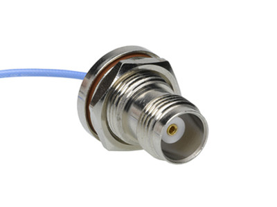 TNC Jack, Straight, Bulkhead, Crimp, RG-174, RG-188 and RG-316 Cable, Brass Body, Tri-Metal Plated, IP68, 50 Ohms