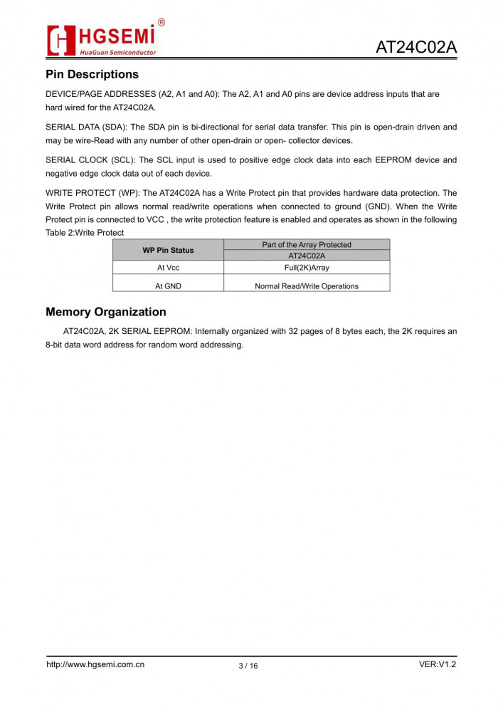 AT24C02A datasheet page 3