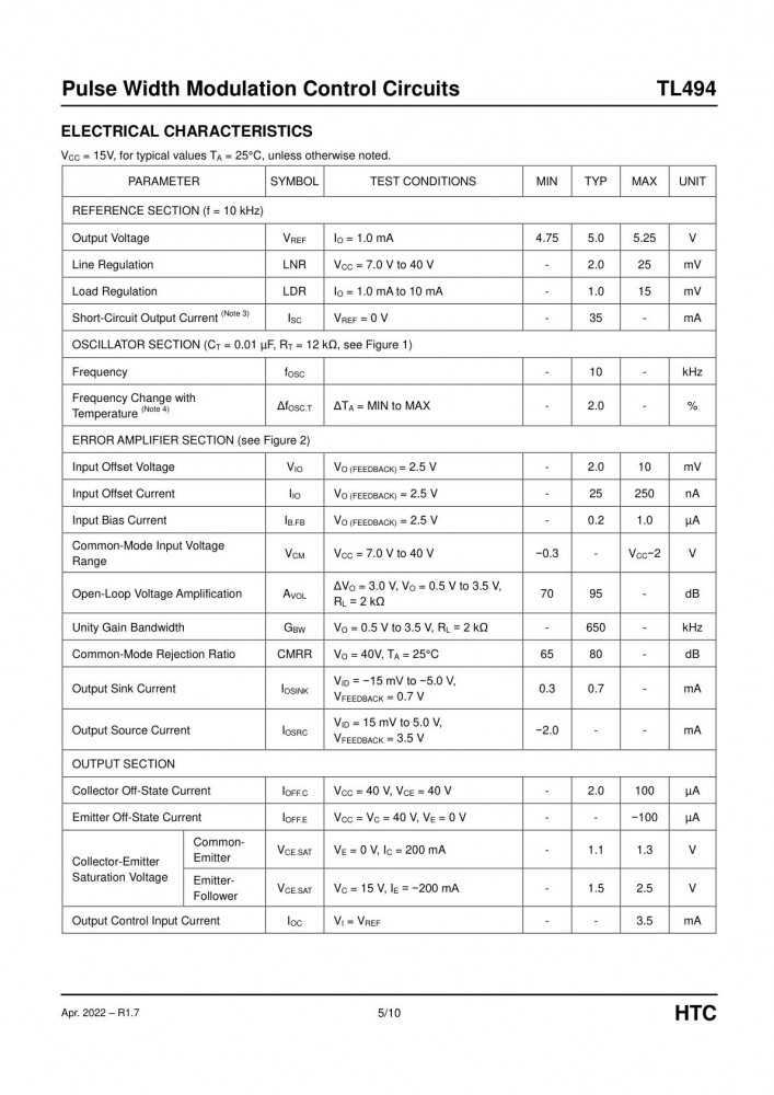 TL494GD datasheet page 5