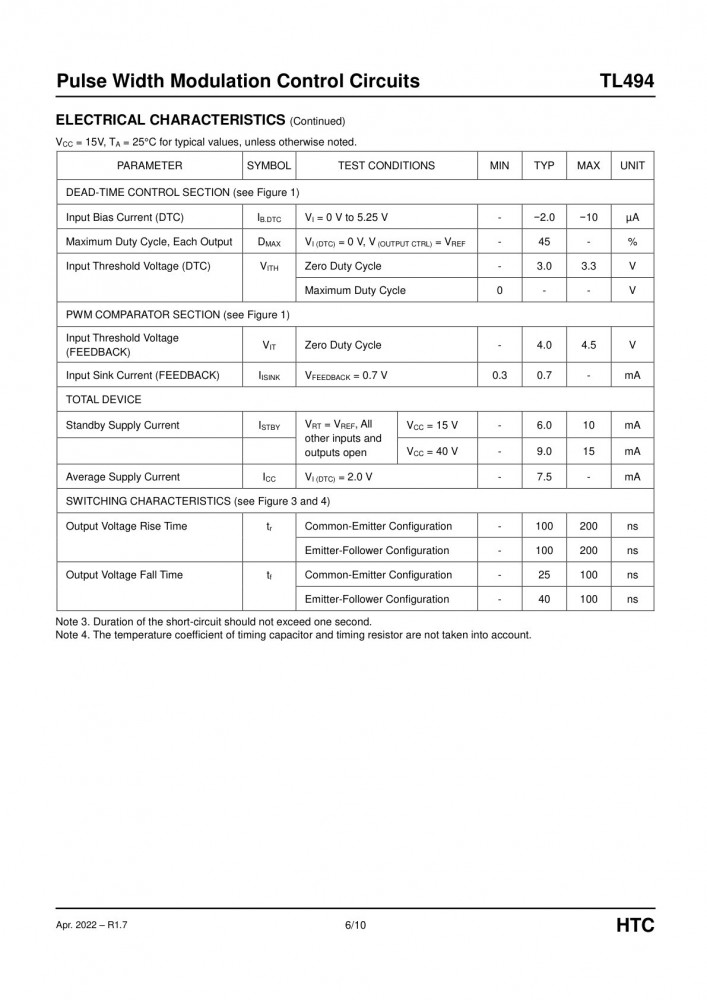 TL494GD datasheet page 6