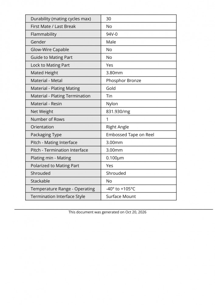 MOLEX 2211150051 technical document preview, page 3