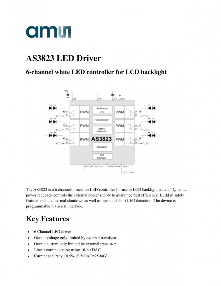 AS3823 technical document page 1