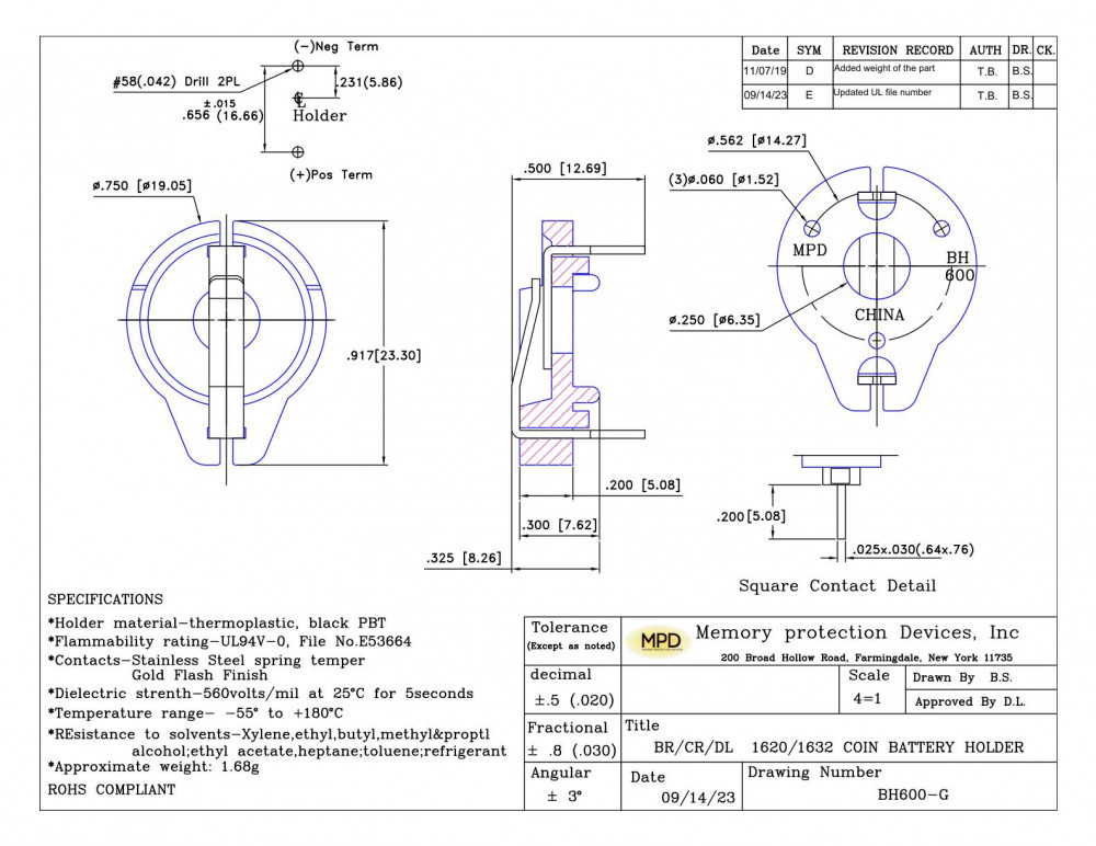 BH600-G technical document preview