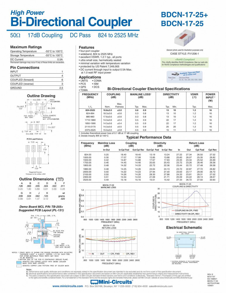 BDCN-17-25+ technical specification document image