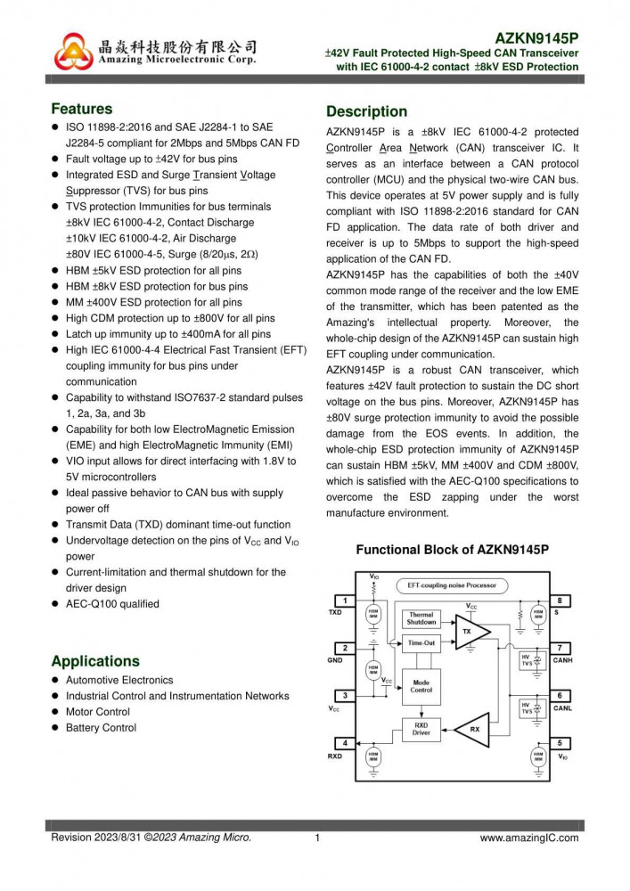 AZKN9145P document page 1