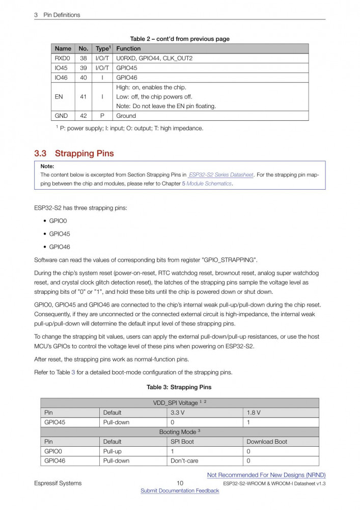 ESP32-S2-WROOM datasheet page 10
