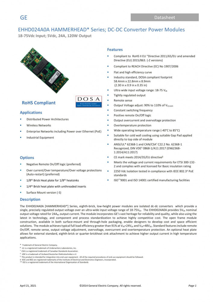 EHHD024A0A41Z datasheet page 1
