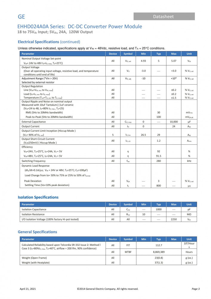 EHHD024A0A41Z datasheet page 3